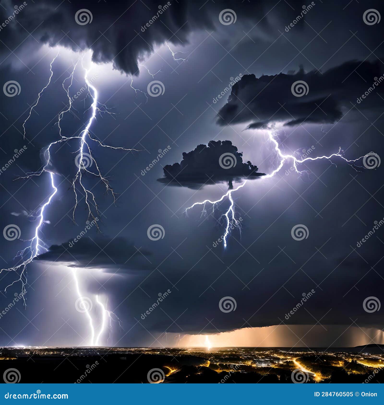 Lightning Strikes And Sparks, Electrical Energy On Transparent ...