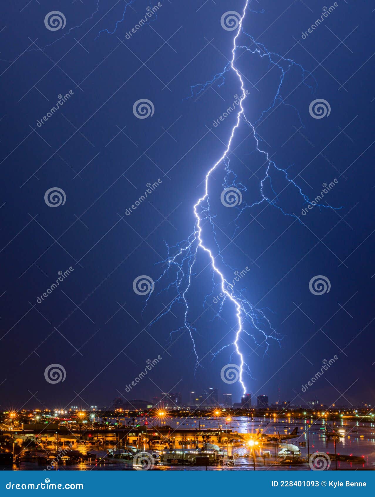 Lightning Strikes the Phoenix, Arizona Skyline Stock Image - Image of ...