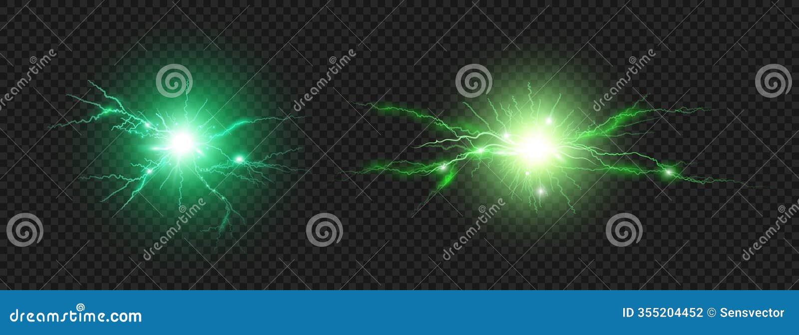 Round Lightning Balls, Electrical Energy Stock Illustration ...