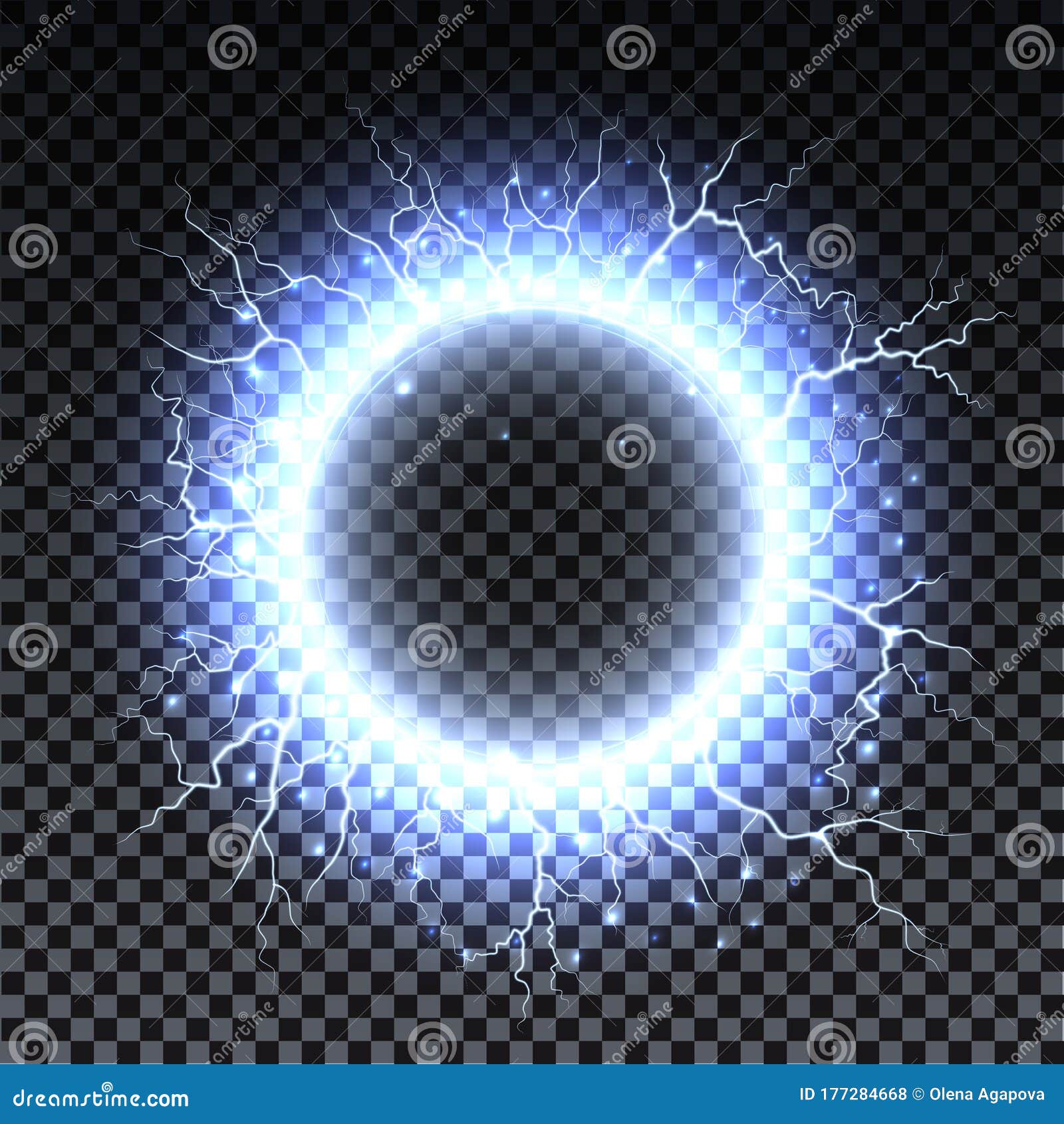 Lightning Strikes and Sparks, Electrical Energy on Transparent ...