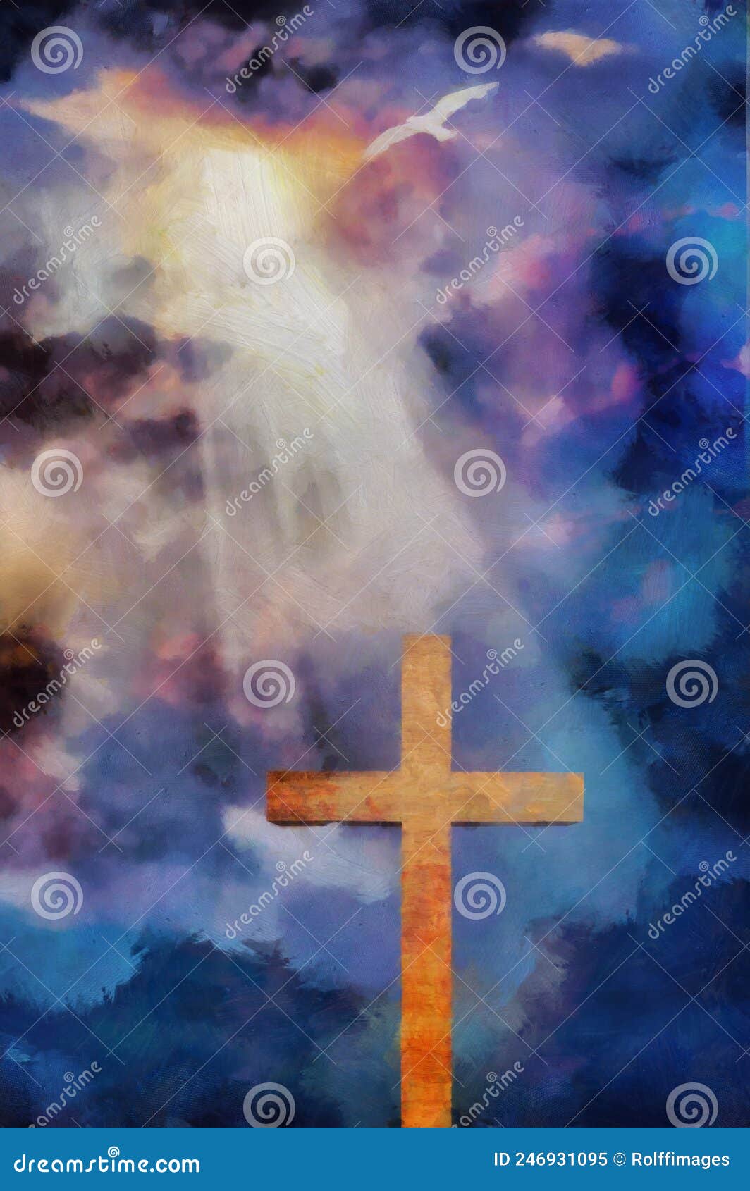 Lightning Strikes To the Cross Stock Illustration - Illustration of ...