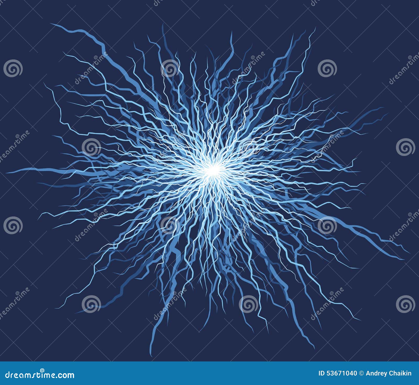 Lightning Stroke In The Night Sky. Vector Illustration | CartoonDealer ...