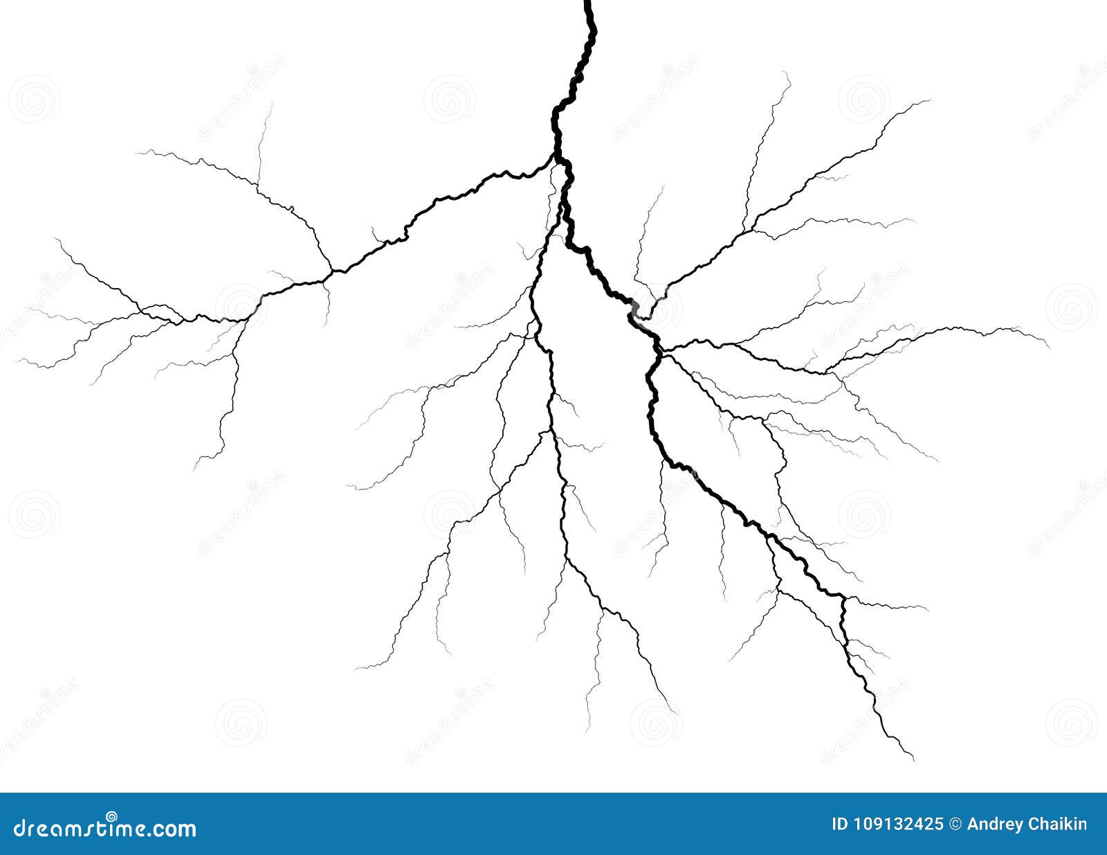 Lightning Stroke In The Night Sky. Vector Illustration | CartoonDealer ...