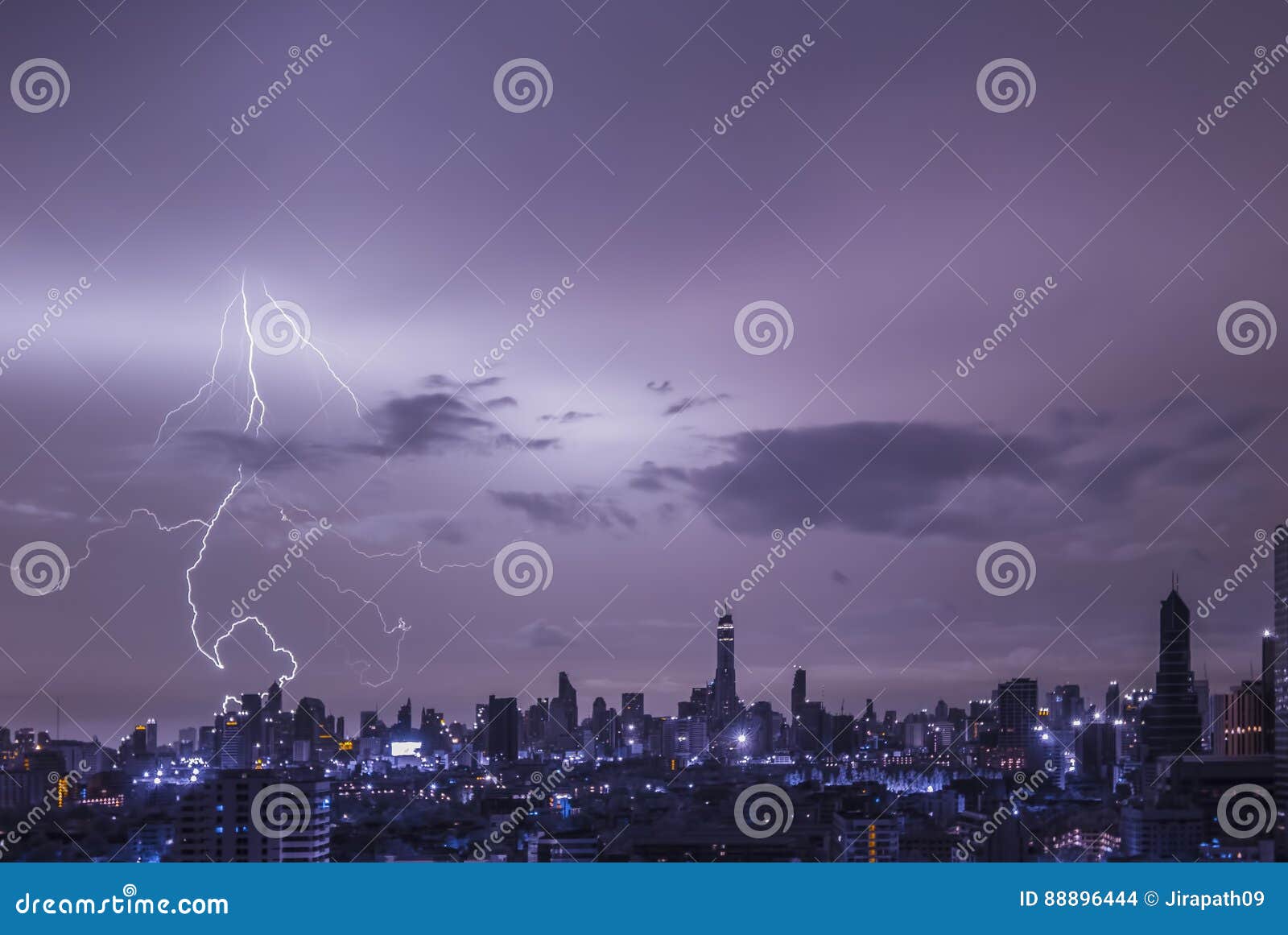 Lightning Strom into Building Stock Photo - Image of building, strike ...