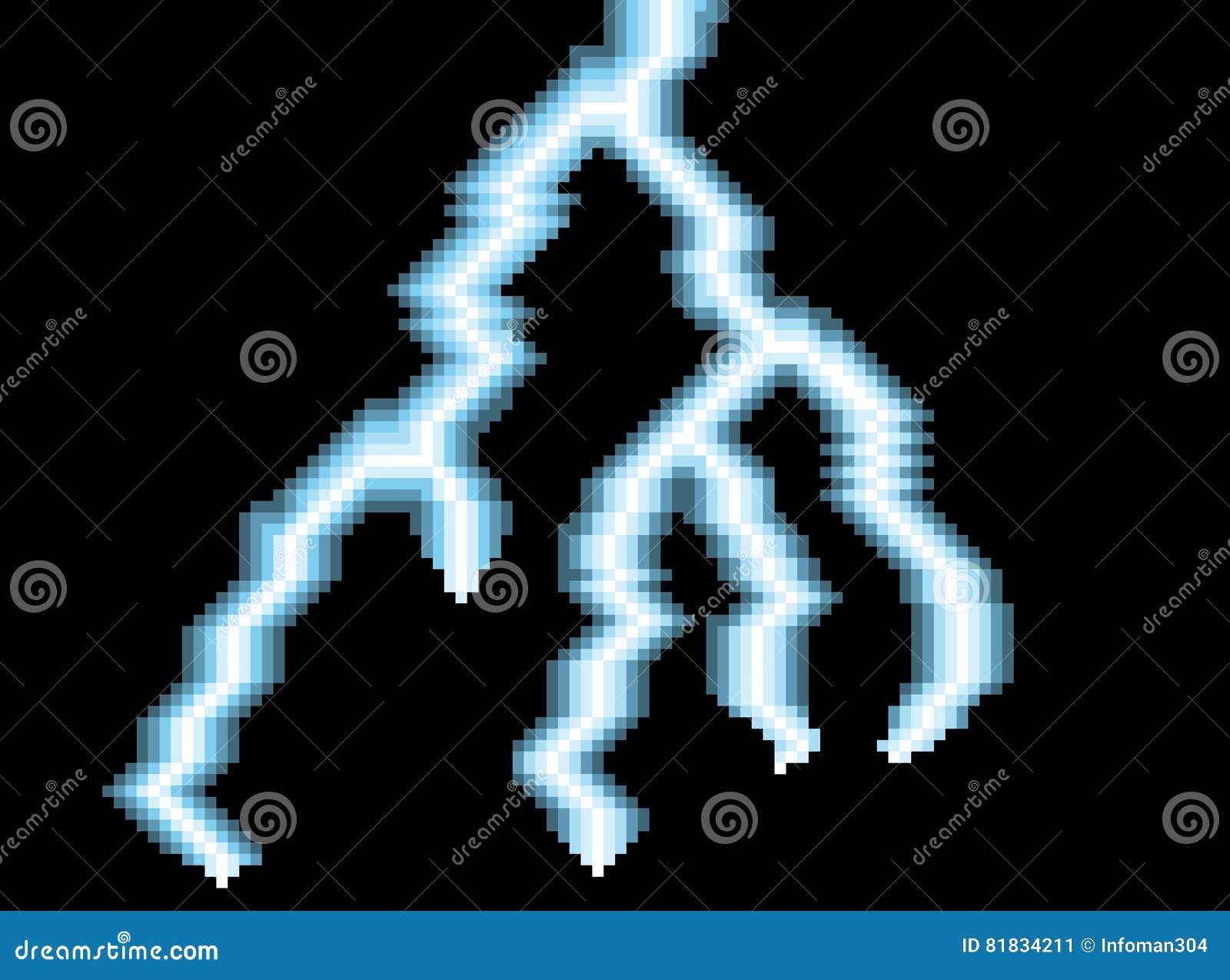 Lightning in style pixel stock vector. Illustration of electrical ...
