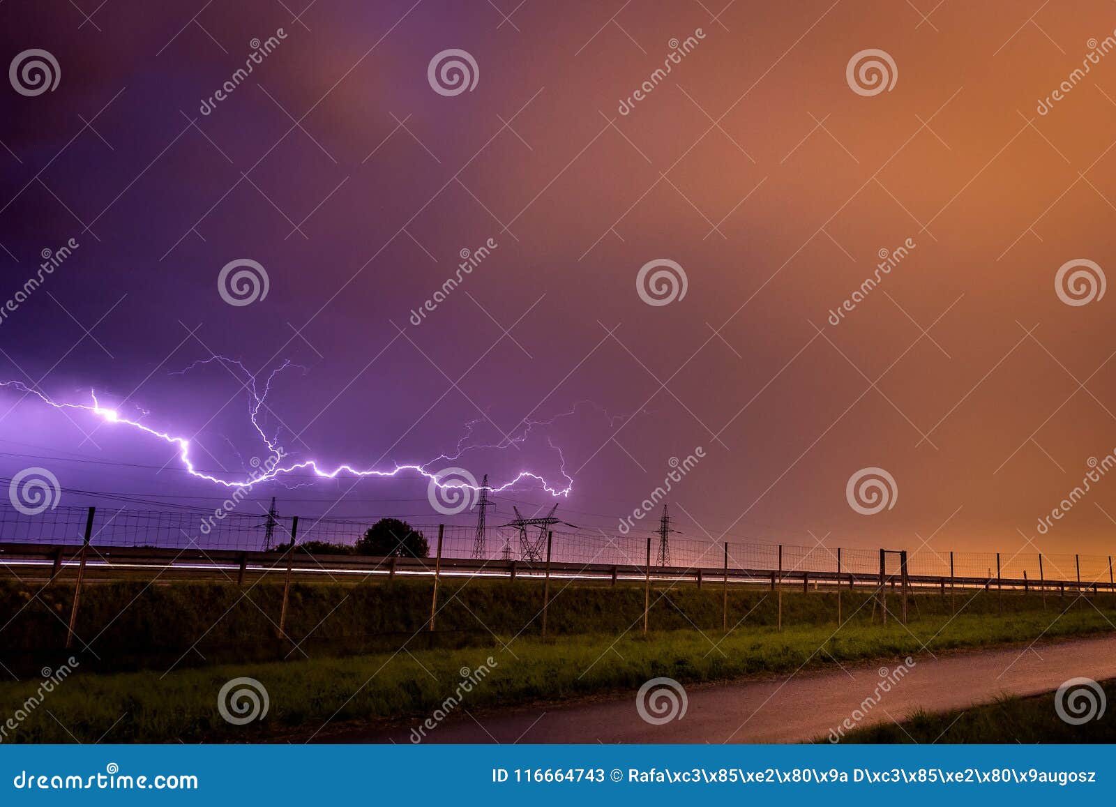 Spring Storm and Lightning. Stock Image - Image of beautiful, clouds ...