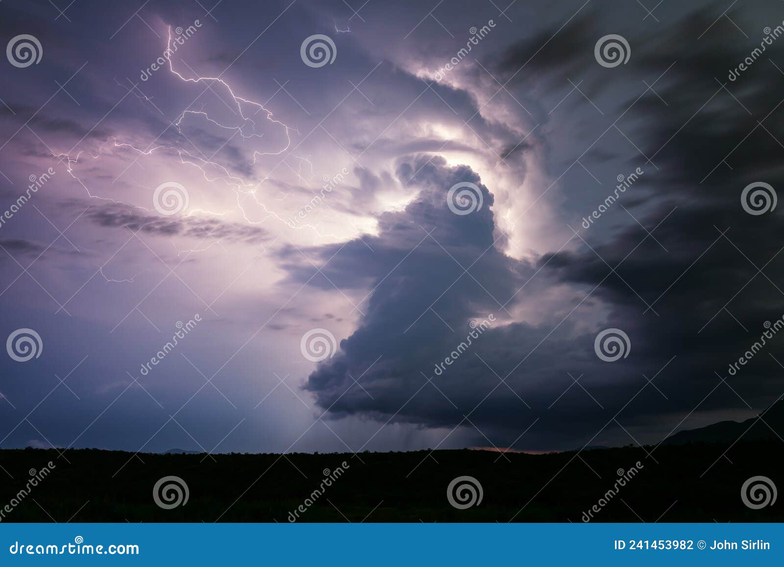 Dark Cumulonimbus Clouds With Lightning