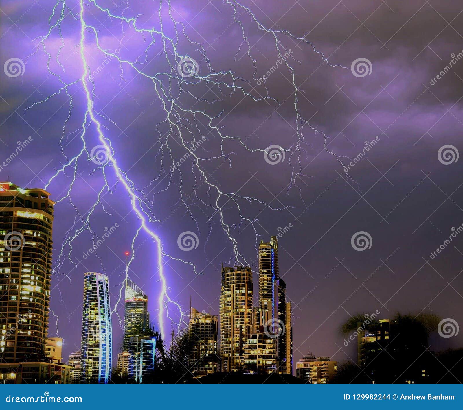 Lightning stock photo. Image of australia, nature, city - 129982244