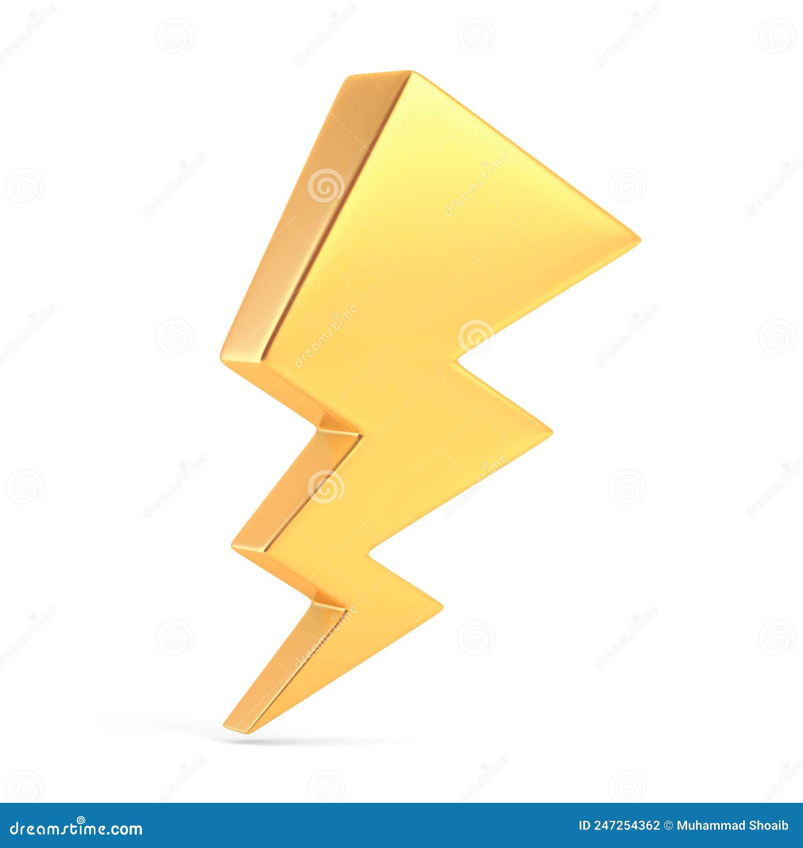 Lightning Symbols 3D Illustration Stock Illustration - Illustration of ...