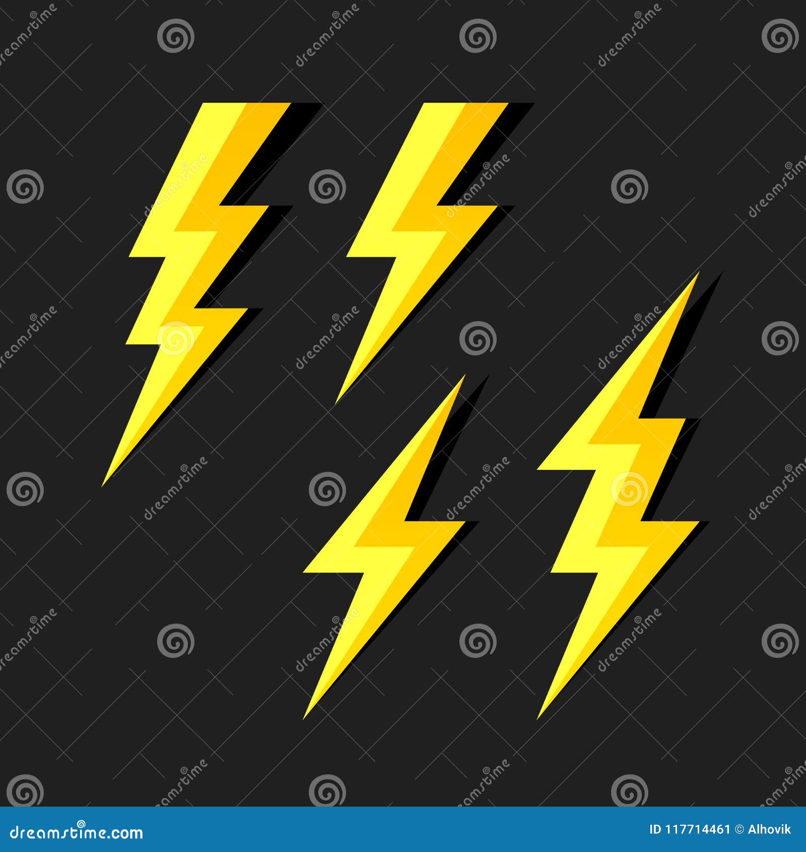 Lightning symbols stock vector. Illustration of fast - 117714461