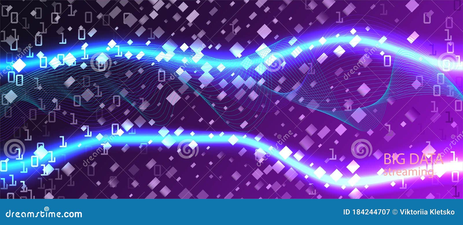 Lightning Tech Vector Equalizer. Blue Purple Pink Background. Punk ...