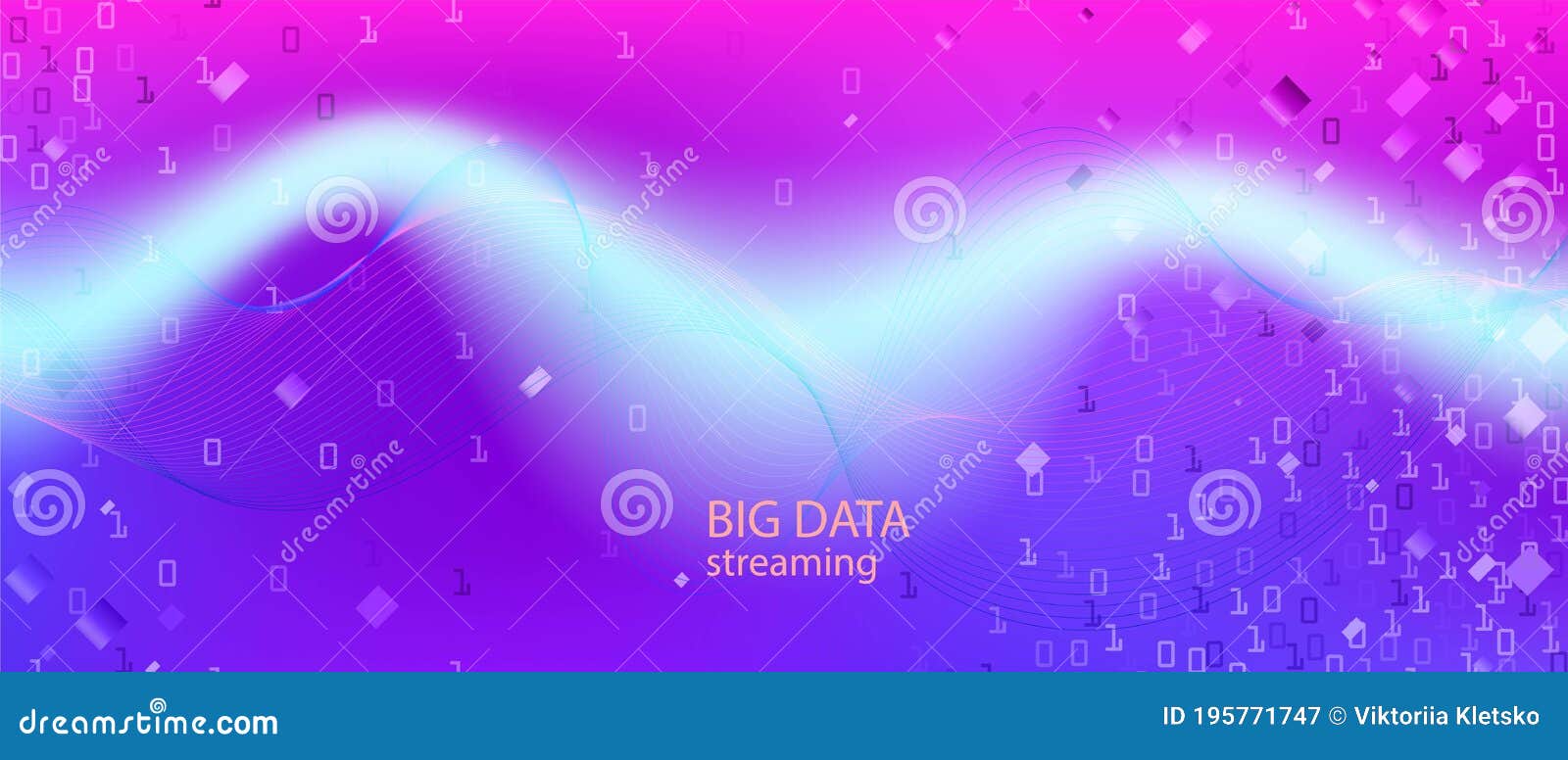 Lightning Tech Vector Wallpaper. Cyber Futuristic Slide. Matrix Falling Binary Code. Blue Purple ...