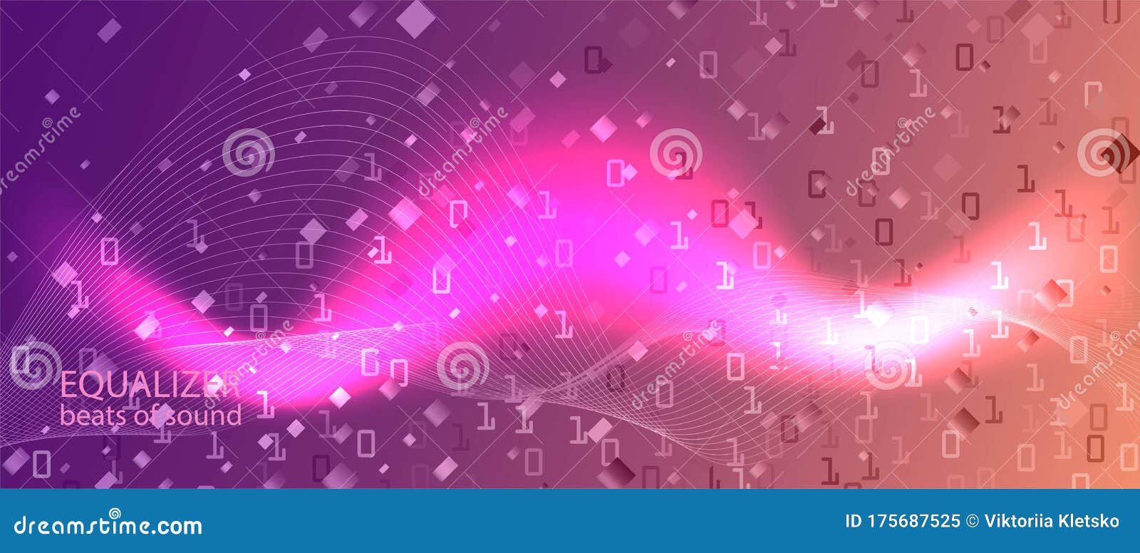 Lightning Tech Vector Landing Page. Matrix Falling Binary Code. Cyber Futuristic Slide Stock ...