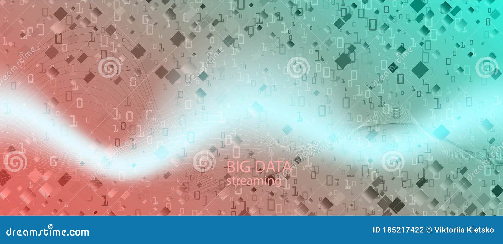 Lightning Tech Vector Landing Page. Matrix Flying Binary Code. Digital ...