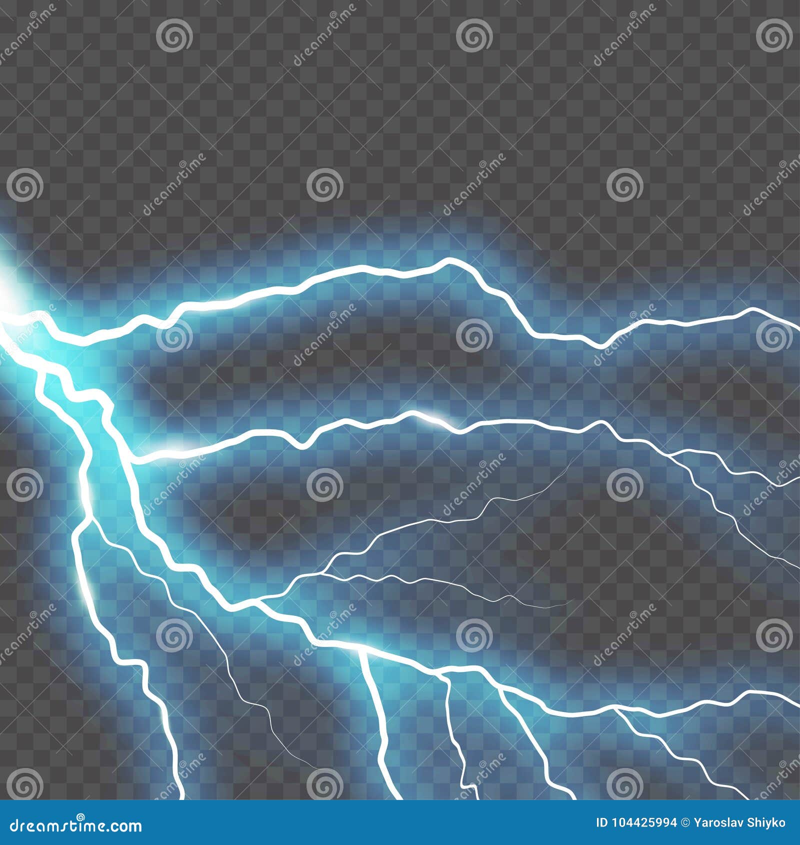 Lightning and Thunder Bolt or Electric, Glow and Sparkle Effect, Vector ...