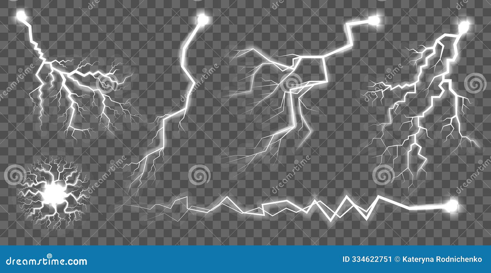 Lightning and Thunder Electric Lighting Effects Stock Vector ...