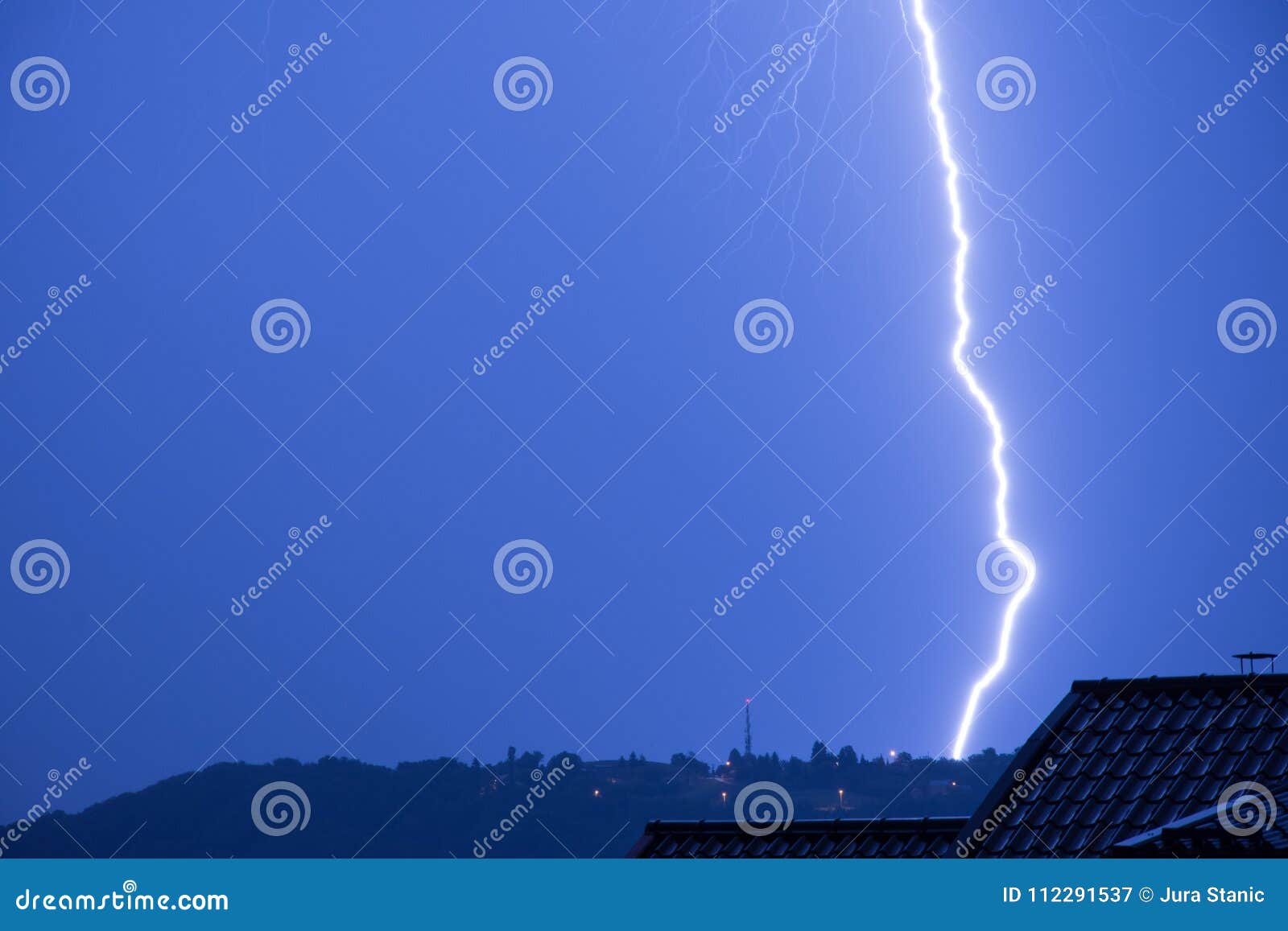 Thunder Strike Near Samobor Stock Image - Image of night, black: 112291537