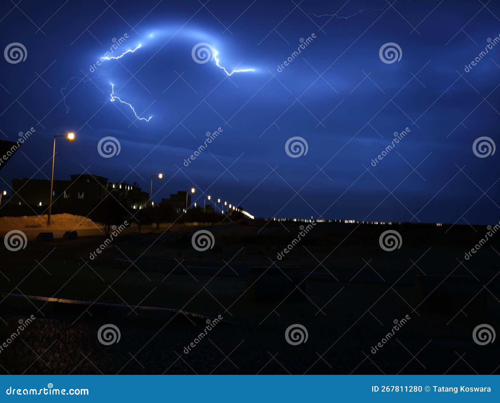 Lightning and Thunder Start of Winter in Alkhor Stock Photo - Image of ...