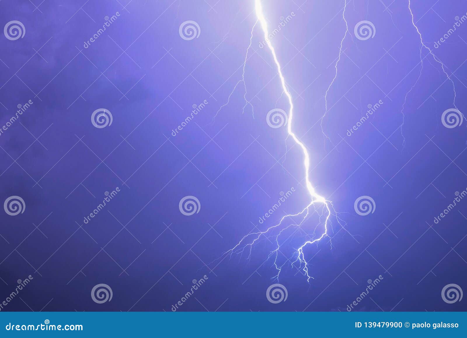 Lightning Thunder stock photo. Image of blue, night - 139479900