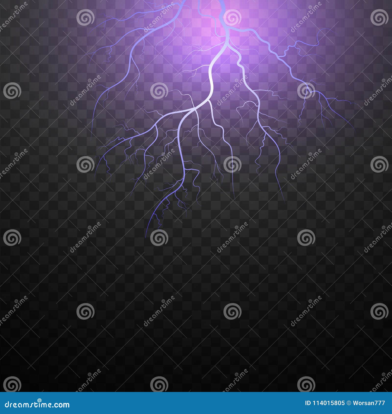 Lightning and Thunder-storm. Magic Glow and Sparkle Bright Lighting ...