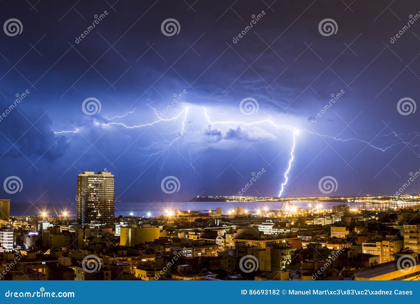 Lightning and Thunder during a Thunderstorm, One Night in Alicante ...