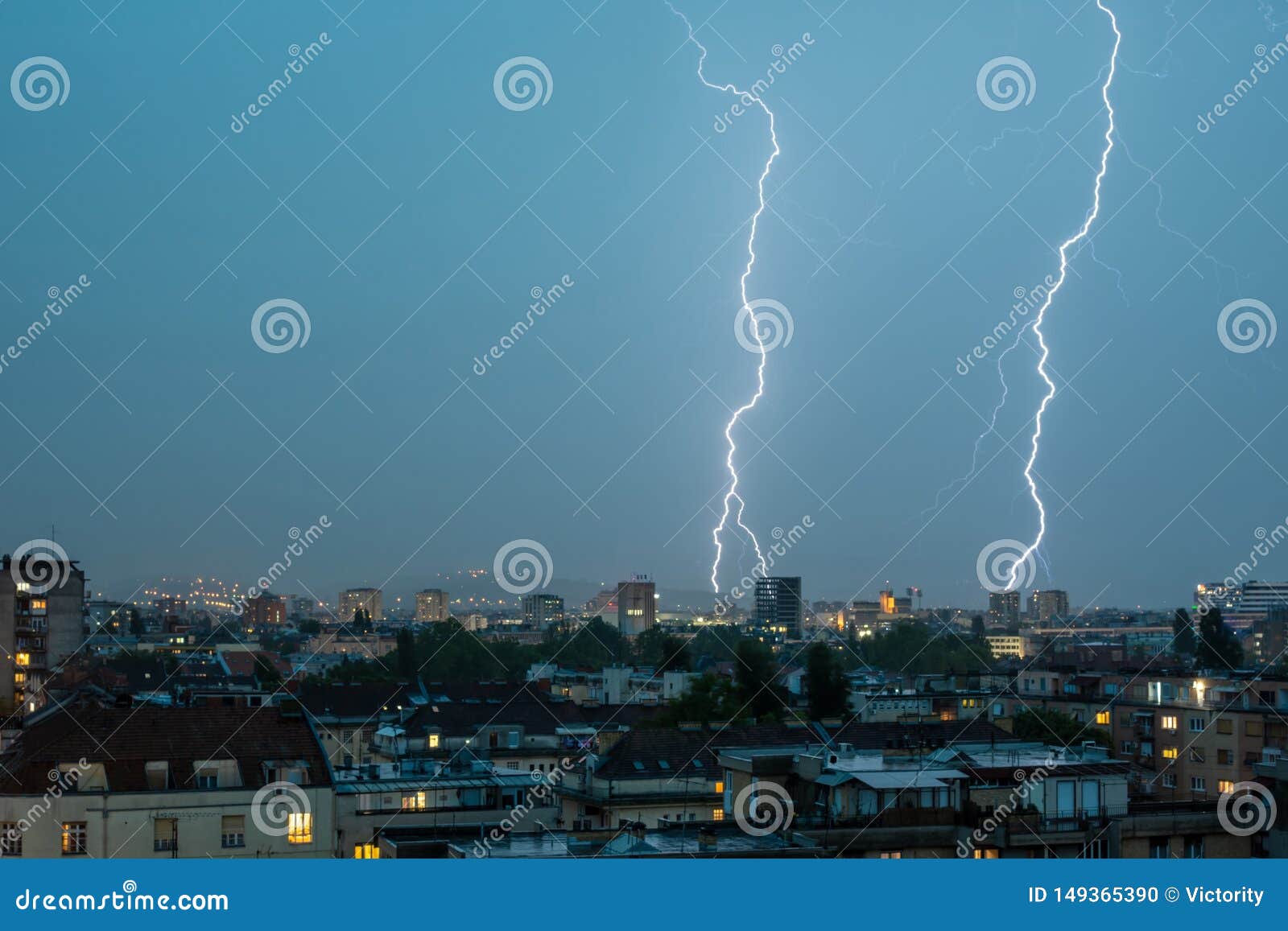 Lightning Thunderbolt Template For Design. Electric Discharge In The ...