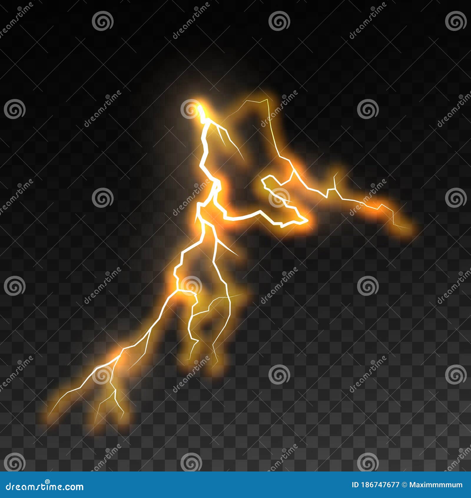 Yellow Lightning Transparent Background