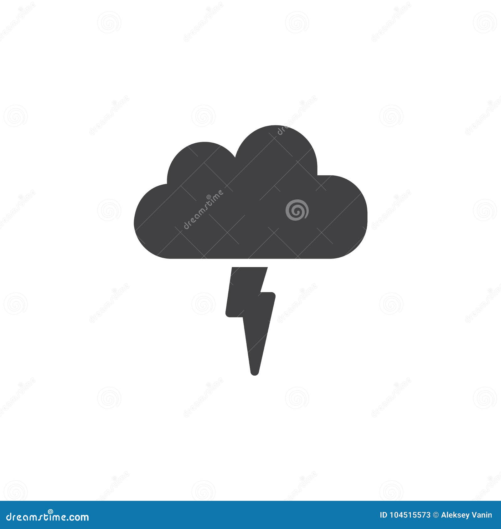 Lightning, Thunderstorm Cloud Icon Vector Stock Vector - Illustration ...