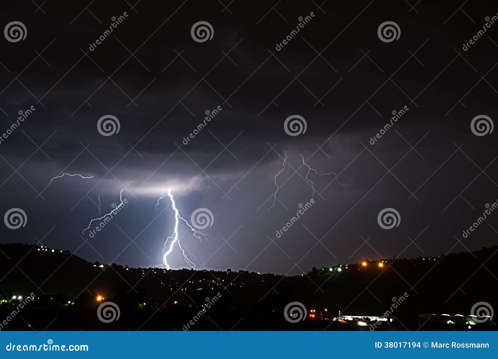 Lightning Thunderstorm stock photo. Image of bolt, thunderstorm - 38017194