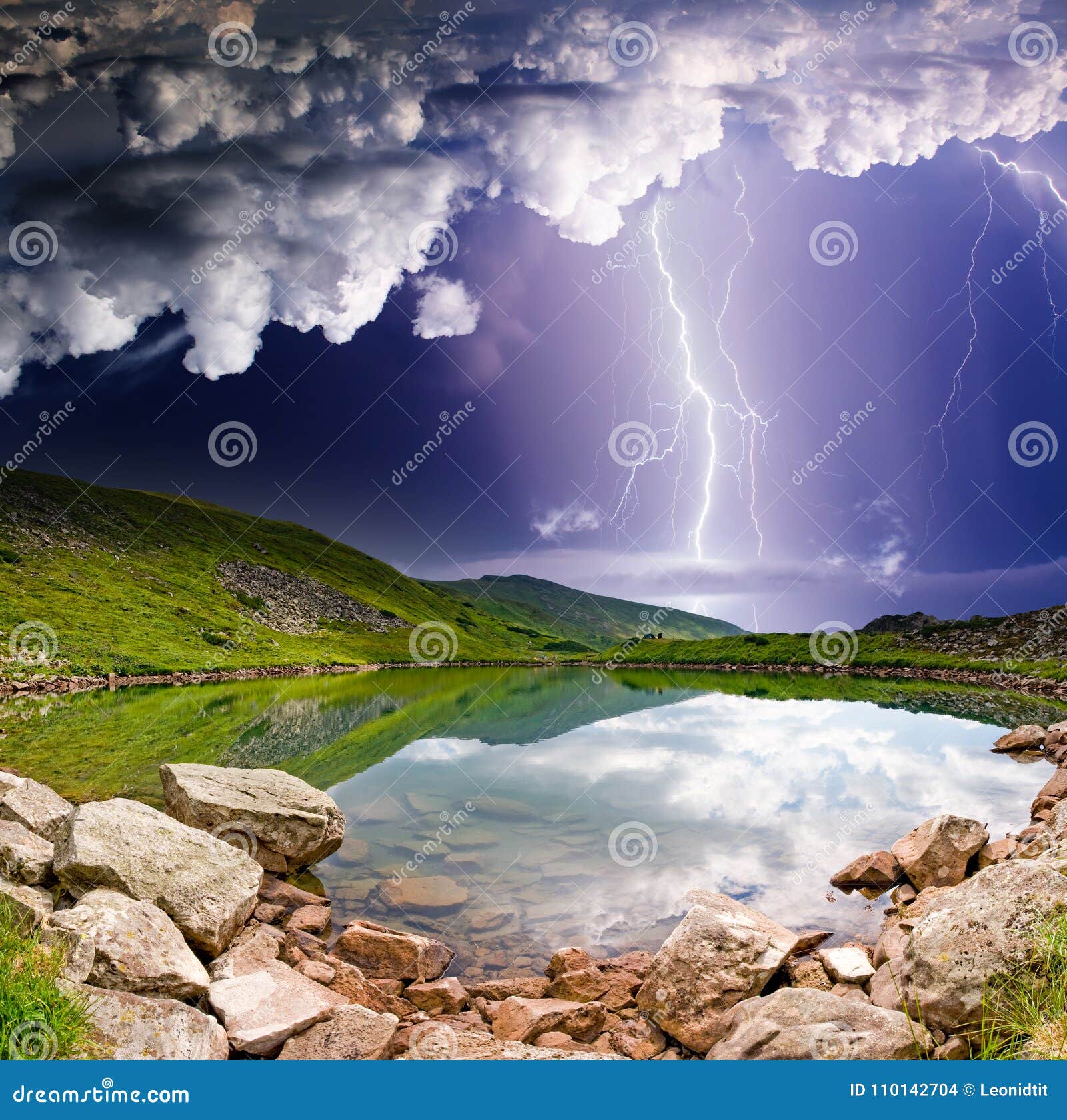 Lightning stock photo. Image of ecology, country, color - 110142704