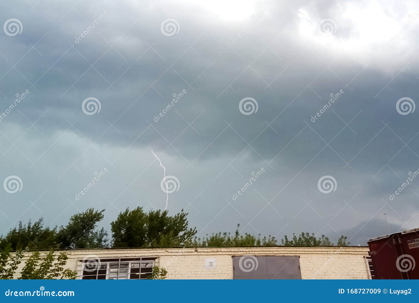 Lightning during Thunderstorm in the Sky. Natural Phenomenon of Stock ...