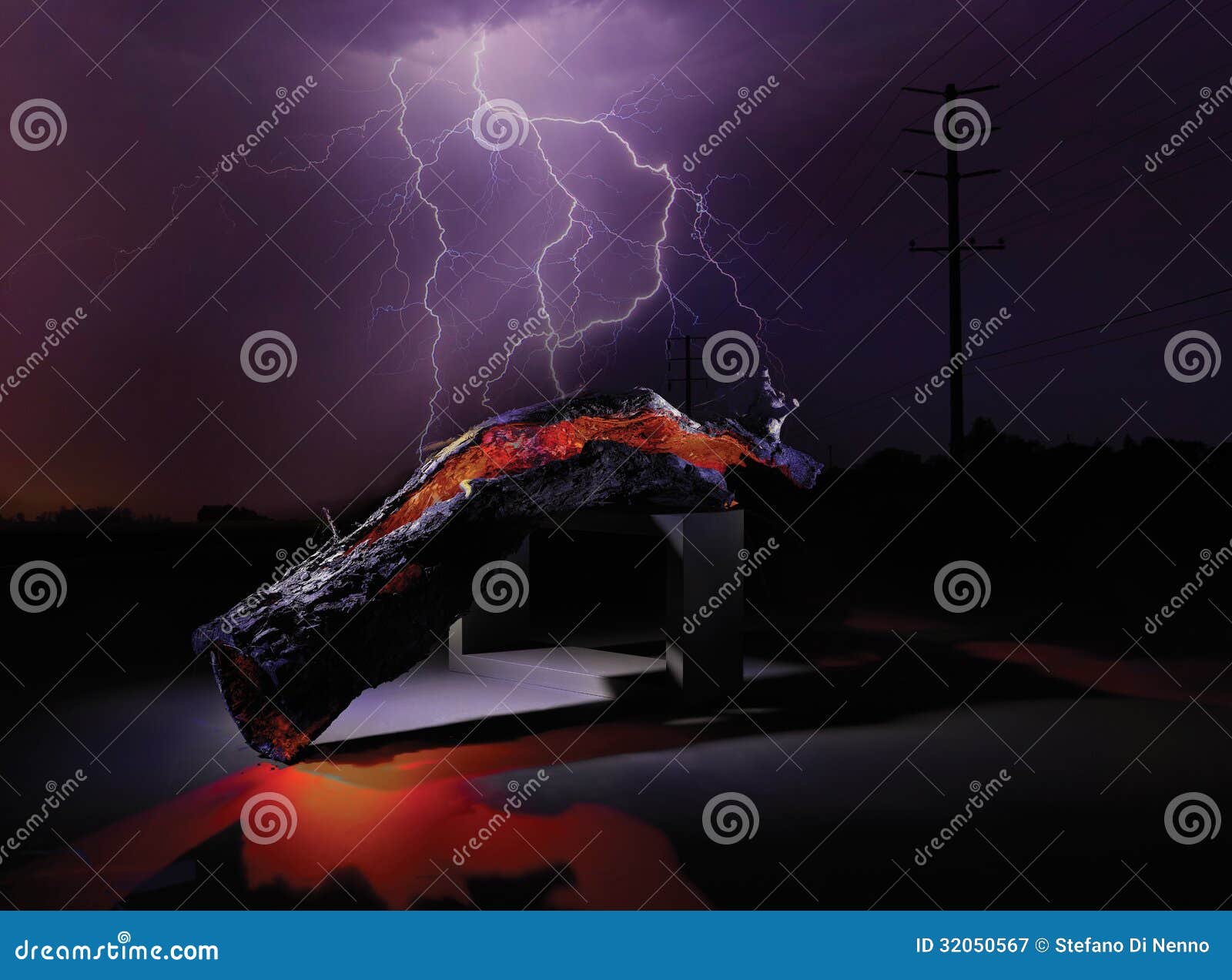 Lightning On Tree Stock Image | CartoonDealer.com #32050567