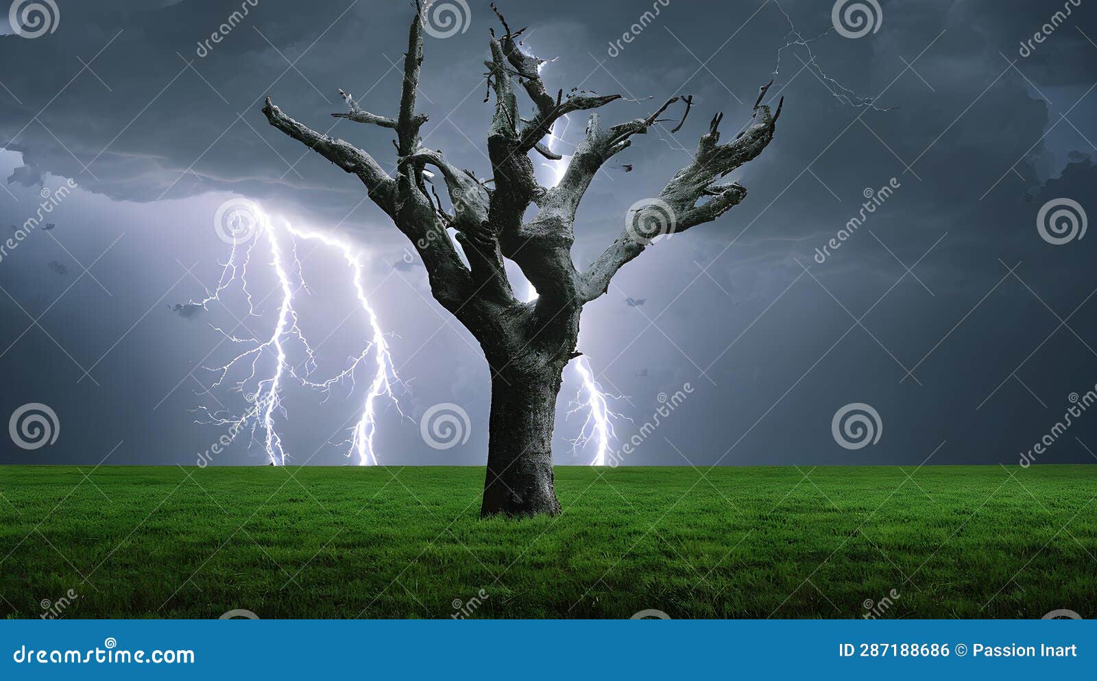 Lightning in Tree Stormy Weather and Natural Disaster Stock ...