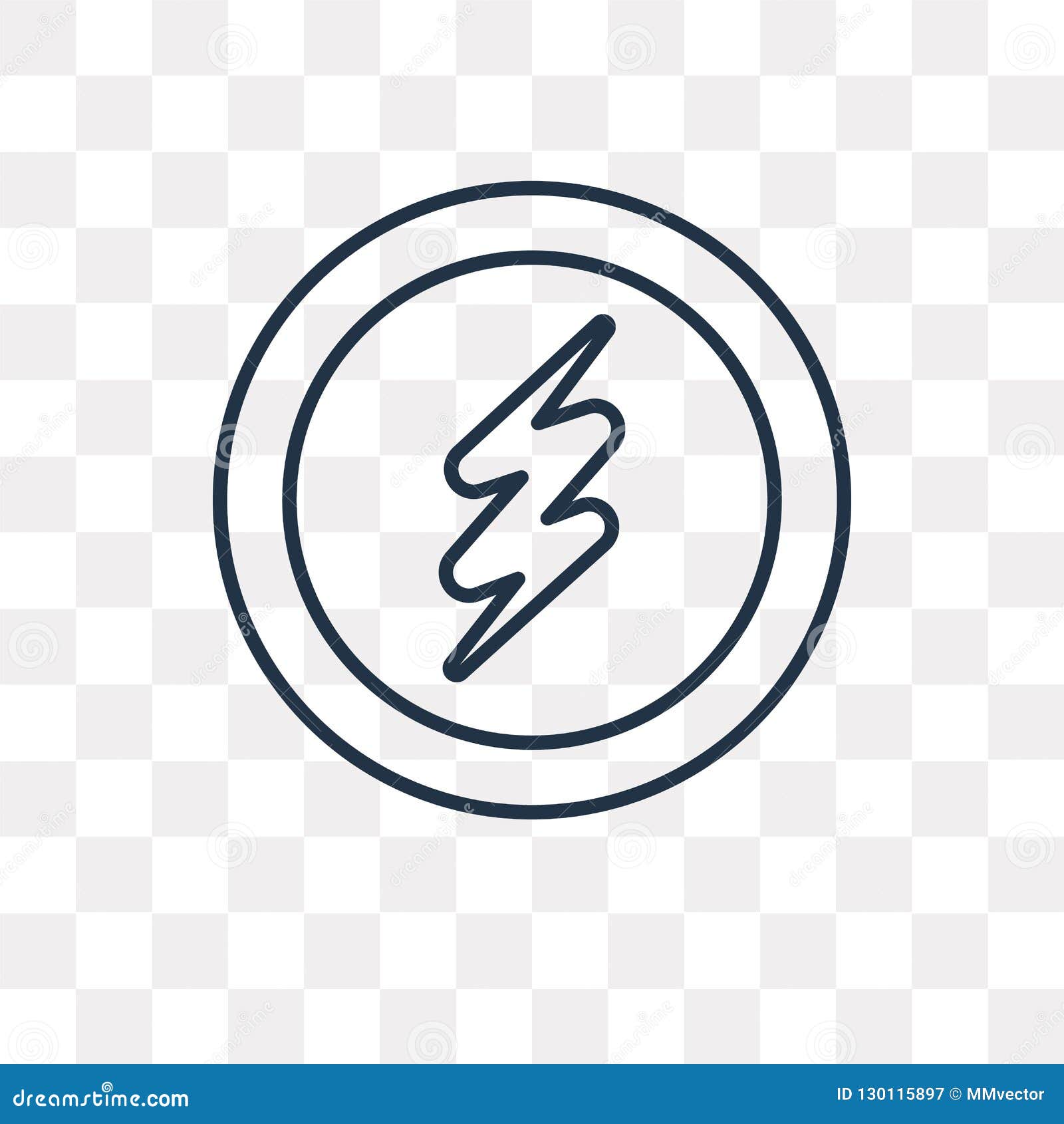Lightning Vector Icon Isolated on Transparent Background, Linear Stock ...