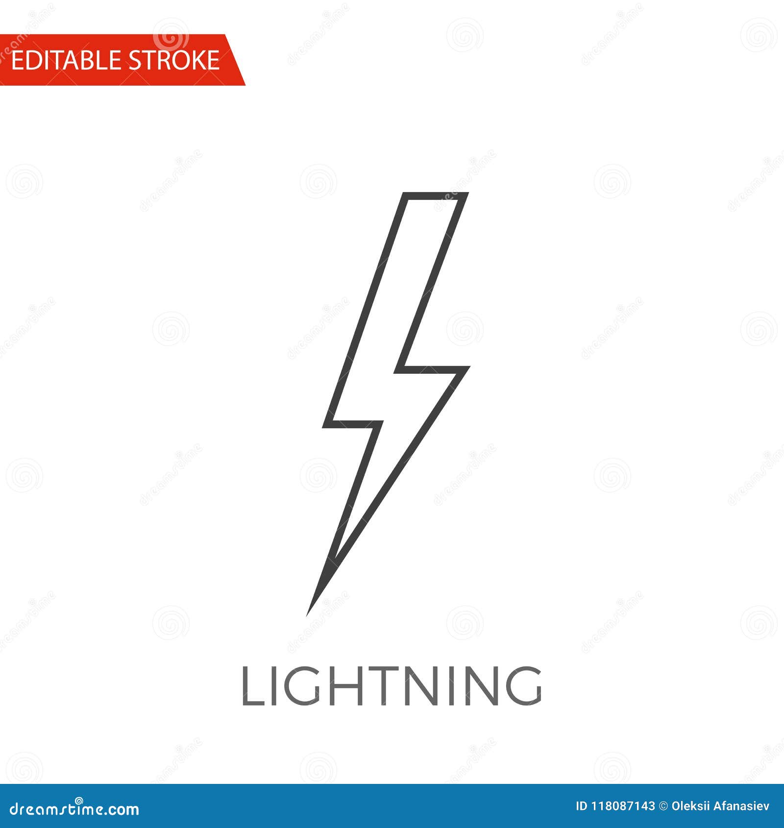 Lightning Vector Icon stock vector. Illustration of collection - 118087143