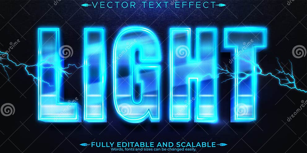 Lightning Voltage Text Effect, Editable Energy and Voltage Text Style Stock Vector ...