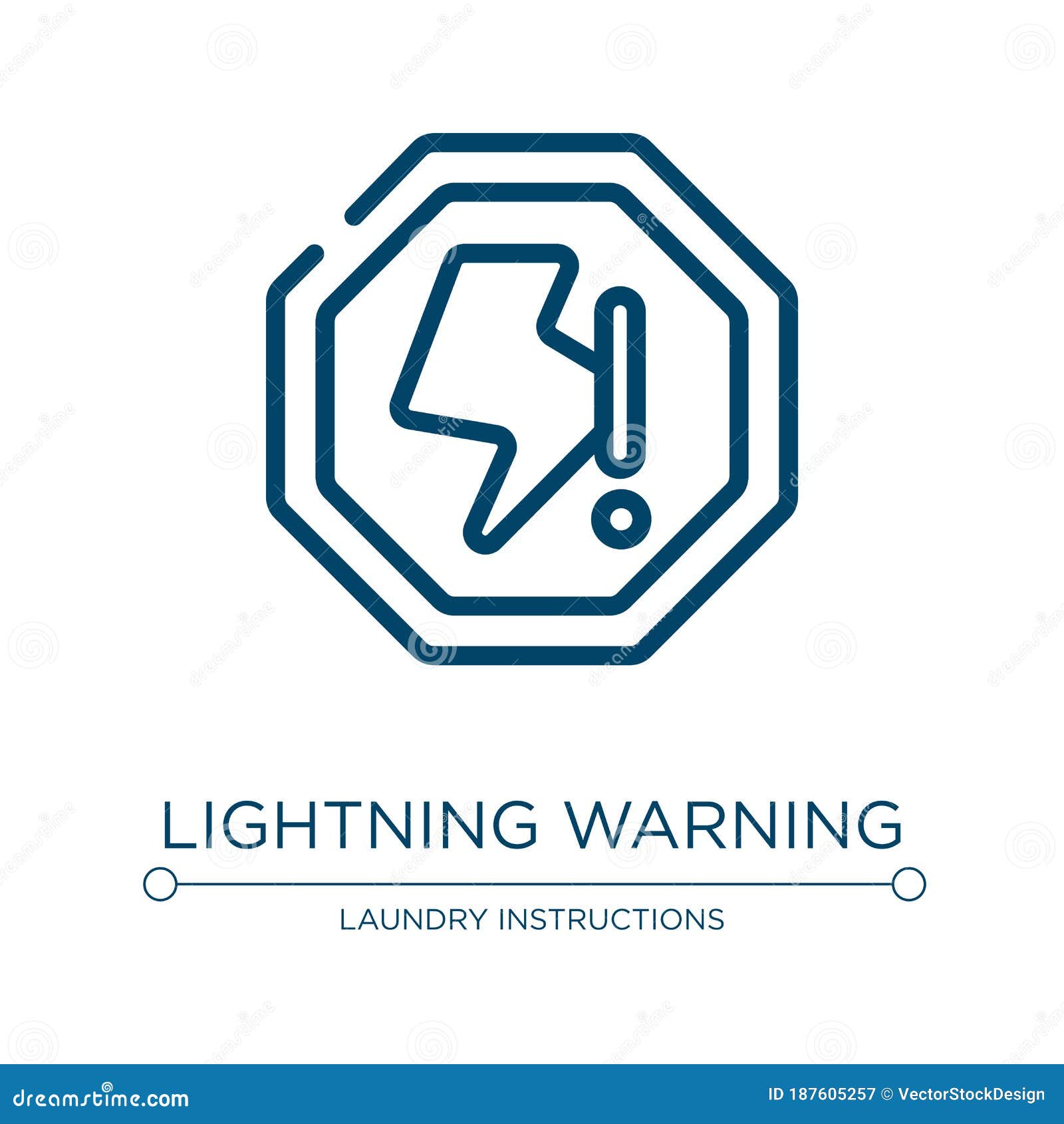 Lightning Warning Icon. Linear Vector Illustration from Universal ...