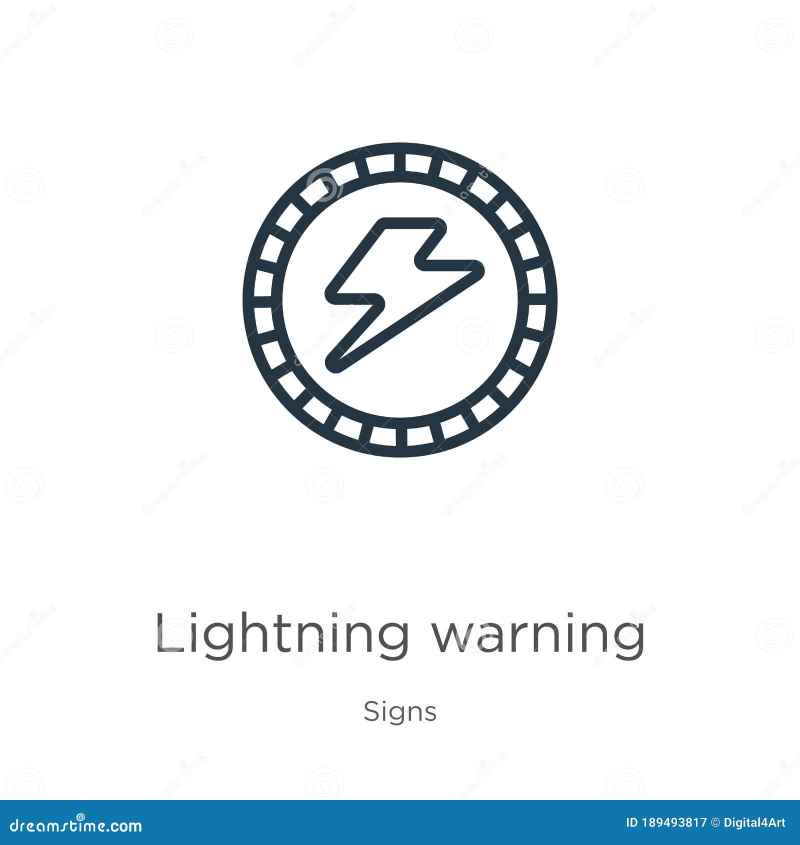 Lightning Warning Icon. Thin Linear Lightning Warning Outline Icon ...