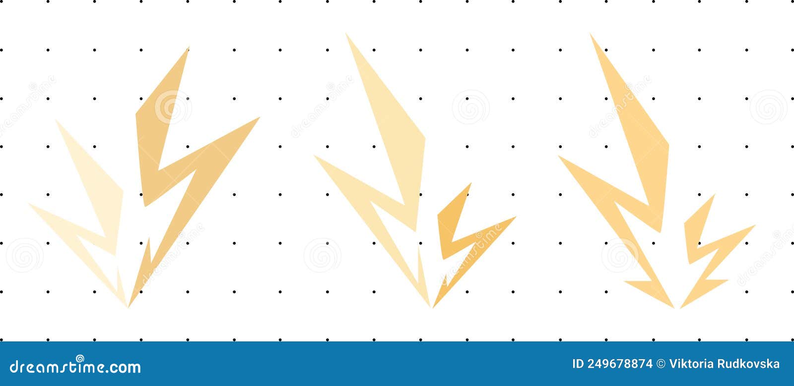 Lightning Warning Sign Symbol. Vector Set. Stock Vector - Illustration ...