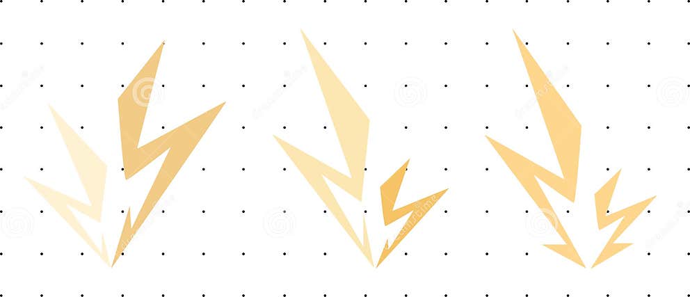 Lightning Warning Sign Symbol. Vector Set. Stock Vector - Illustration ...