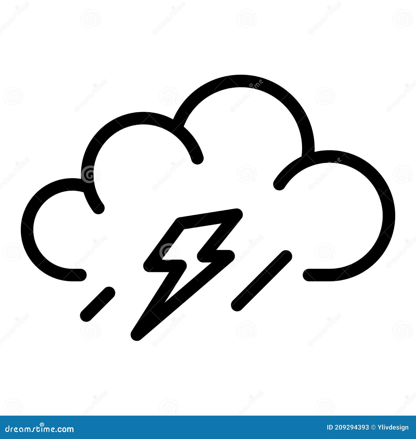 Lightning Weather Icon, Outline Style Stock Vector - Illustration of ...