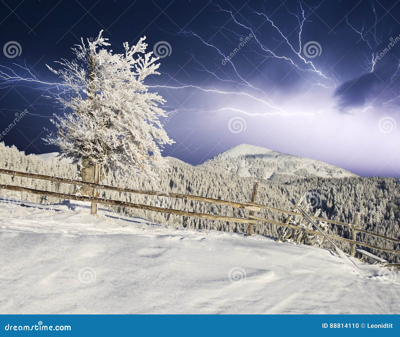 Lightning stock photo. Image of season, climate, hill - 88814110