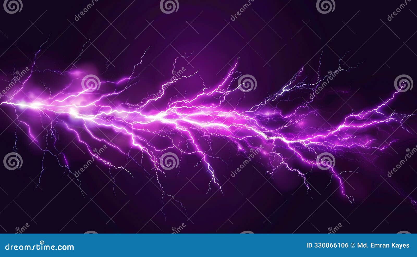 Lightnings, Purple Thunderbolt Strikes at Night. Electric Effects ...