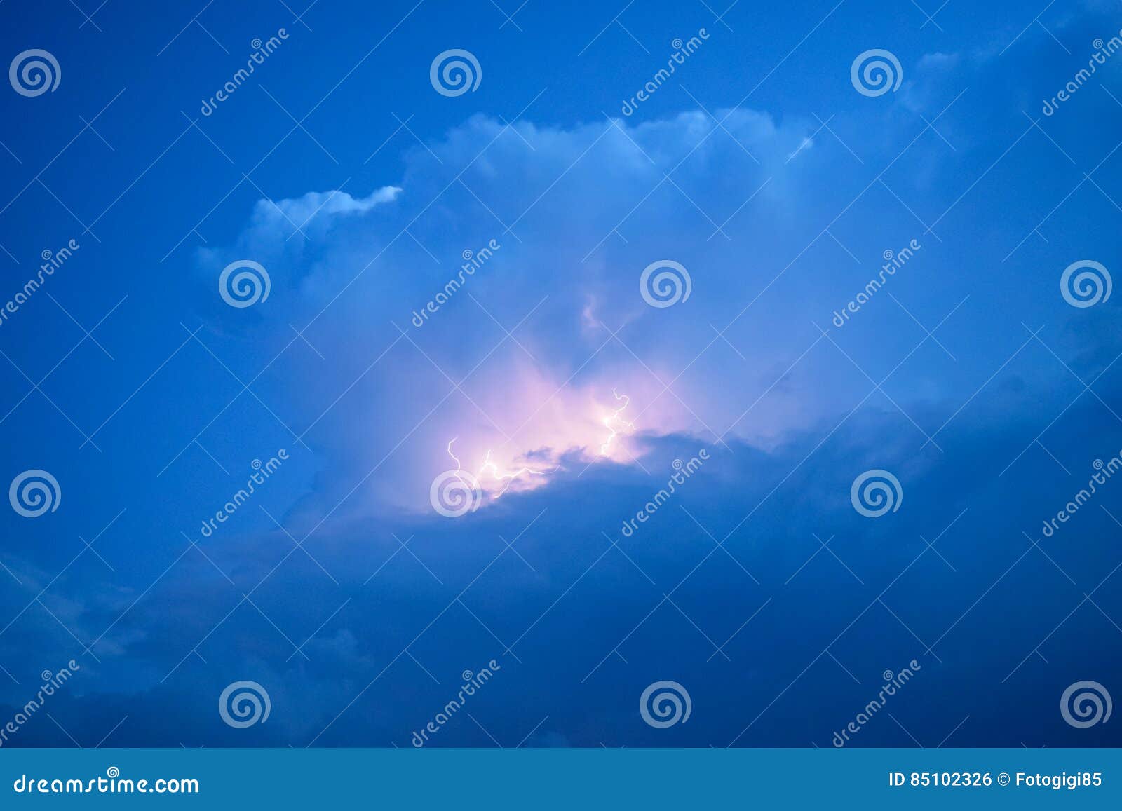 Lightnings in Storm Clouds. Peals of a Thunder and the Sparkling ...