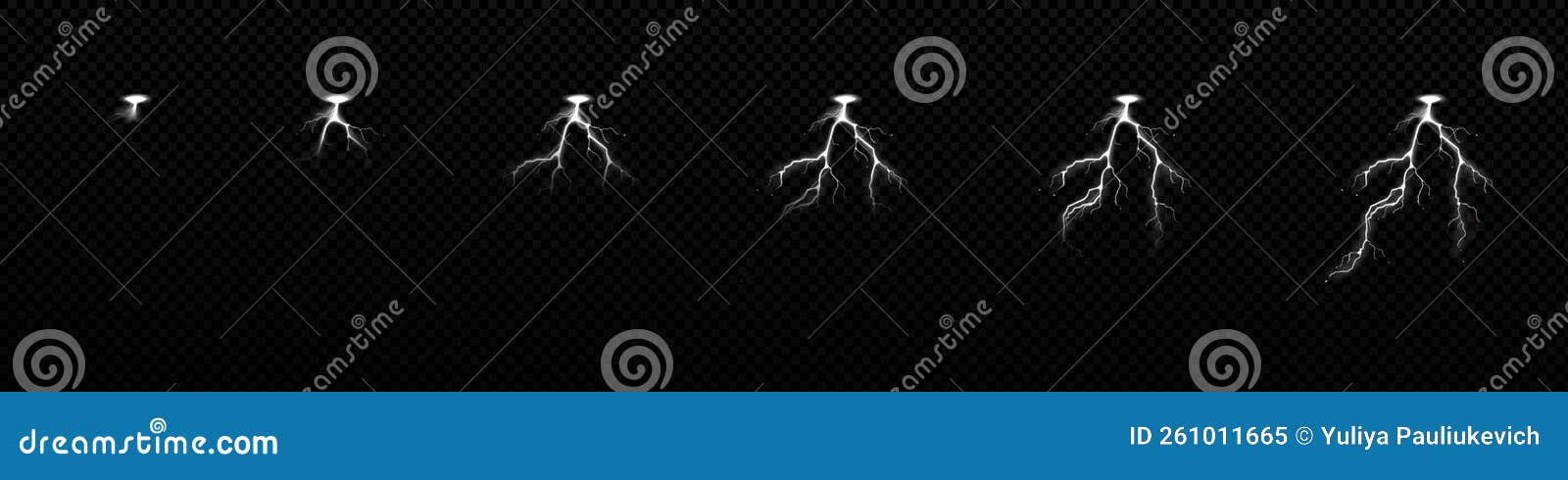 Lightnings Strikes Animation Sprite Sheet, Thunder Stock Illustration ...