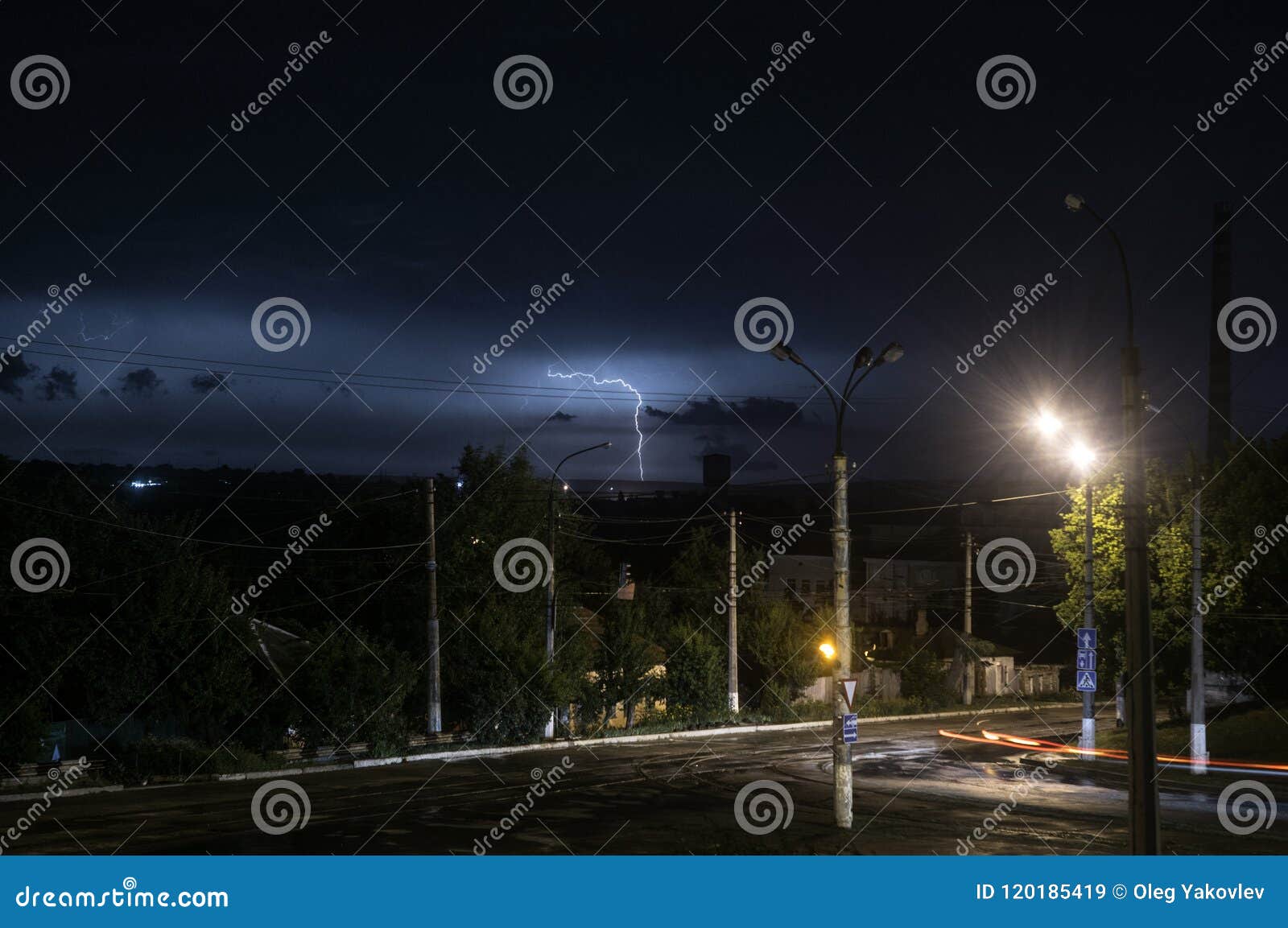 Lightnings and Thunder Bold Strike Stock Image - Image of urban, street ...