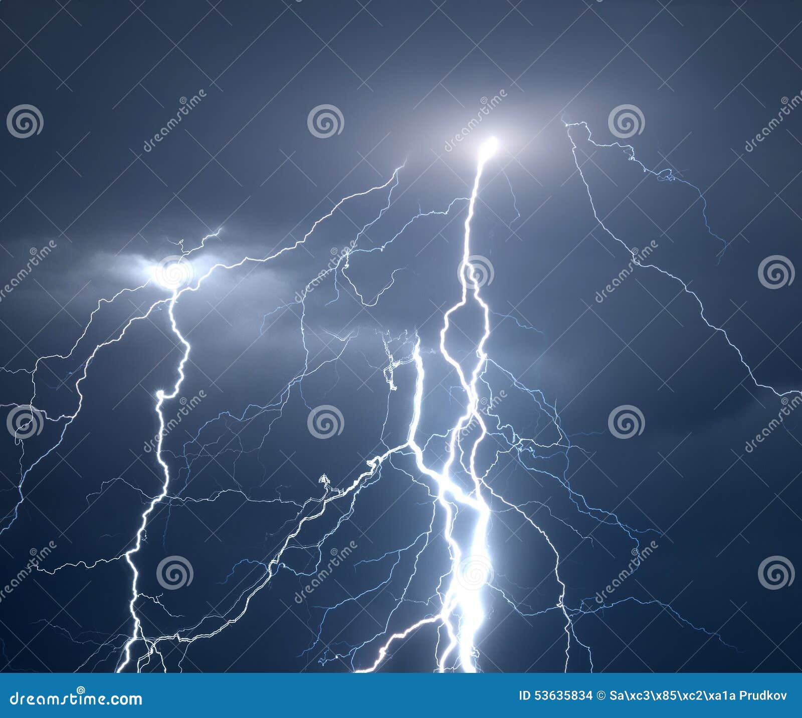 Lightnings and Thunder during Heavy Summer Storm Stock Photo - Image of ...