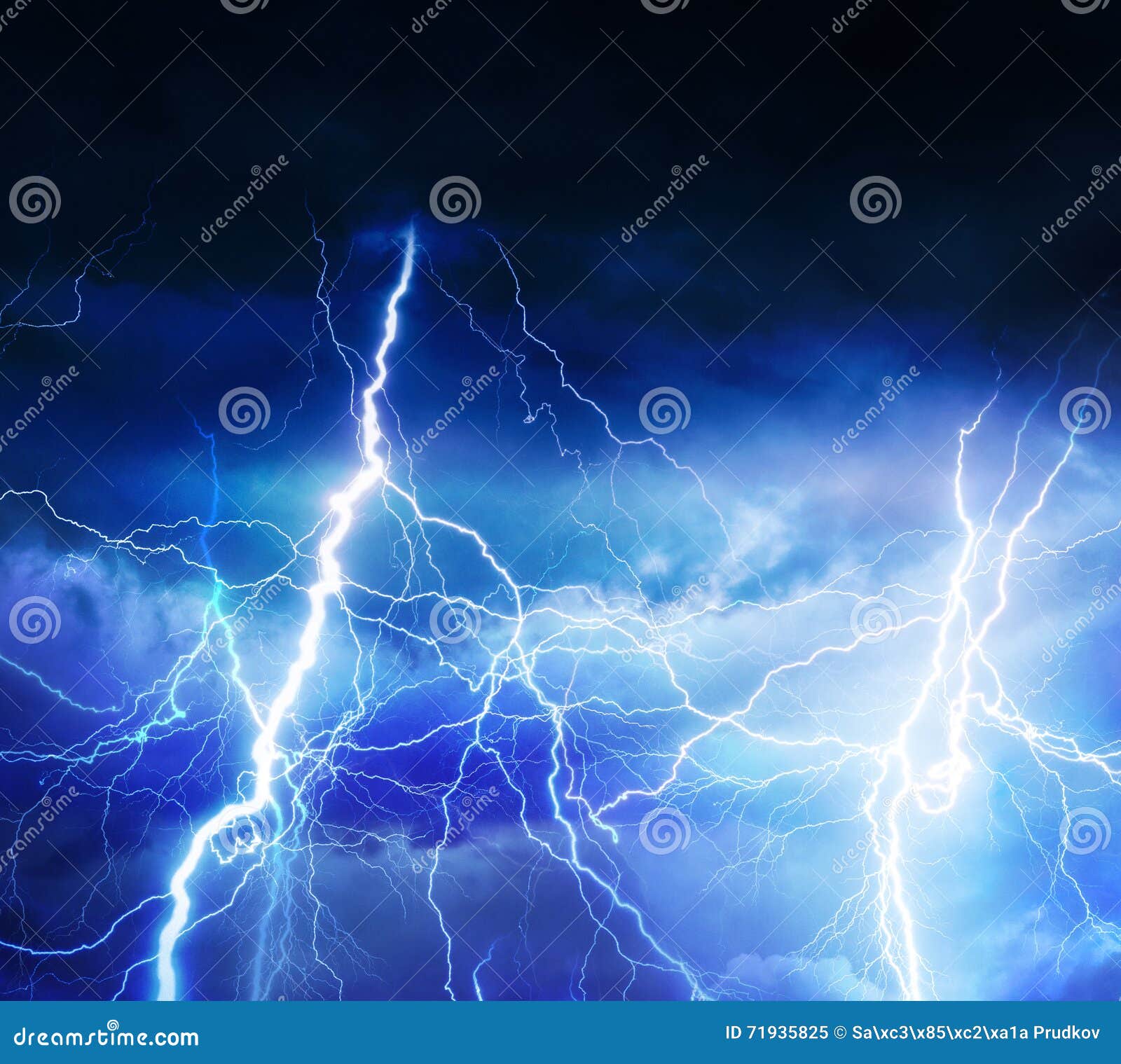 Lightnings, Thunder and Rain during Summer Storm Stock Image - Image of ...