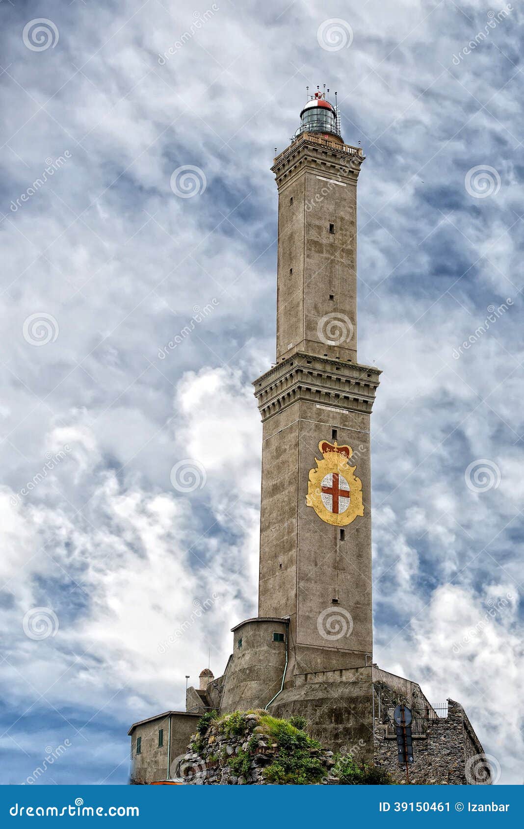 Lightouse Lanterna Genoa Town Italy Symbol Stock Image - Image of black ...