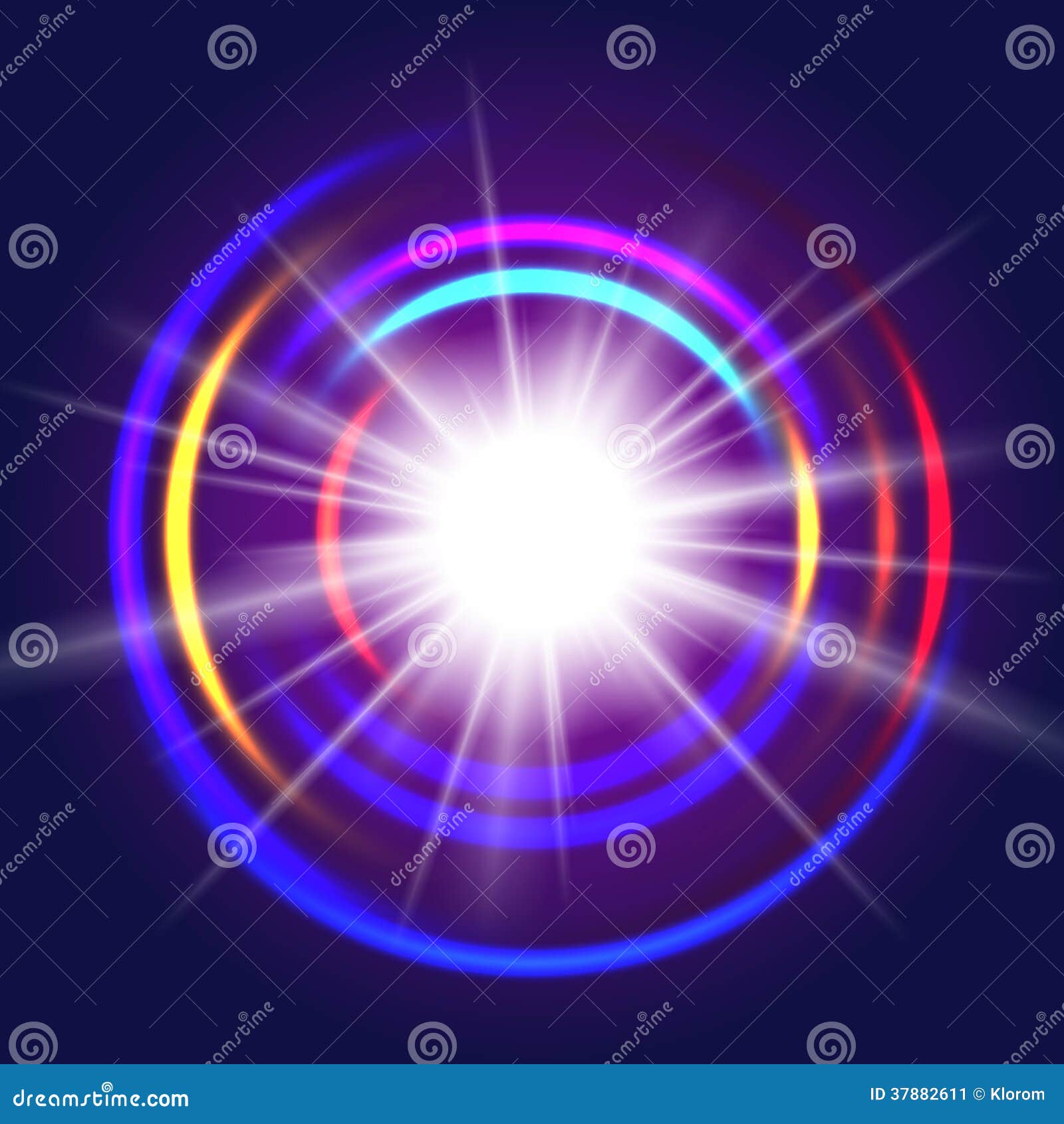 Lights with Abstract Lens Circles Stock Illustration - Illustration of ...